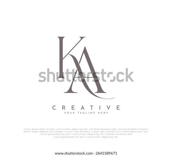 Initial Letter Ka Monogram Logo Design Stock Vector (Royalty Free ...
