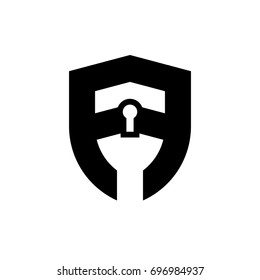 Initial Letter Logo Shield Vector Black Stock Vector (Royalty Free ...