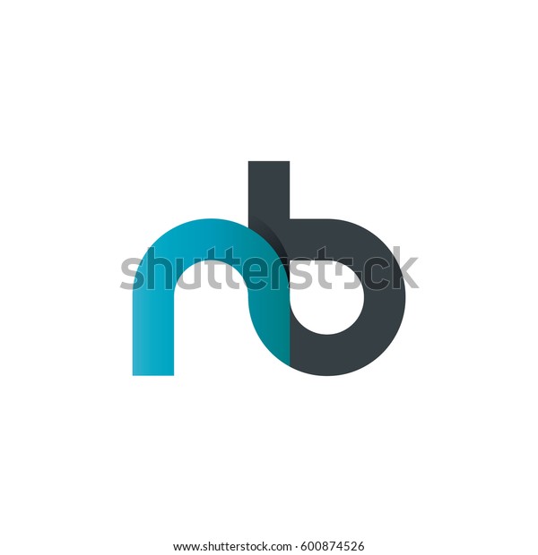 Initial Letter Nb Rounded Lowercase Logo: stockvector (rechtenvrij ...