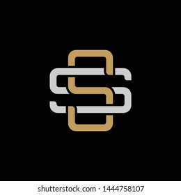 Initial Letter S S Ss Overlapping Stock Vector (Royalty Free ...