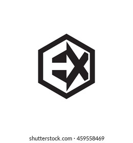 Initial Letters Ex Negative Space Hexagon Stock Vector (Royalty Free ...