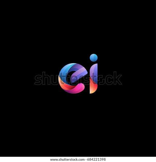 Initial Lowercase Letter Ei Curve Rounded Stock Vector (Royalty Free ...