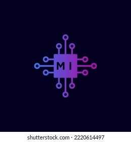 Initial Mi Technology Logo Vector Art Stock Vector (Royalty Free ...