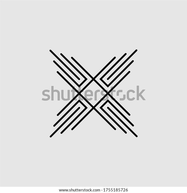 Initial X Line Logo Vector Stock Vector (Royalty Free) 1755185726 ...