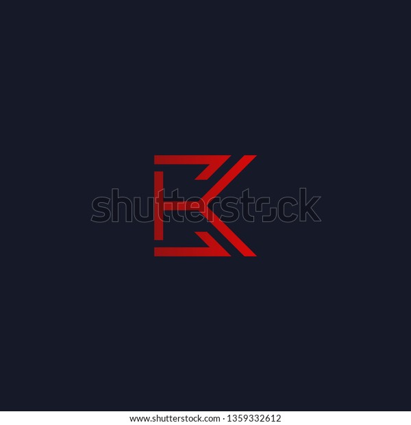Initials Ek Monogram Gradient Red Stock Vector (Royalty Free ...