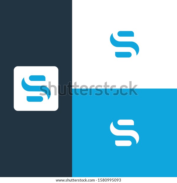 Initials S Negative Space Unique Elegant Stock Vector (Royalty Free ...