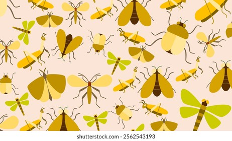 Insect Pattern Background Insect Illustration Pattern Stock Vector ...