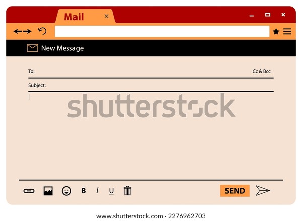 Interface Email Message Blank Template Window Stock Vector (Royalty ...