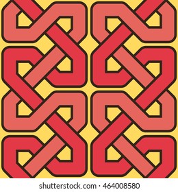 Interlocking Lines Pattern Seamless Background Tile Stock Vector ...