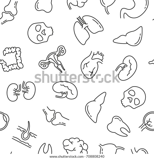 Internal Organs Seamless Pattern Tiling Textures Stock Vector (Royalty ...