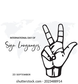 International Day Sign Languages Vector Illustration Stock Vector ...
