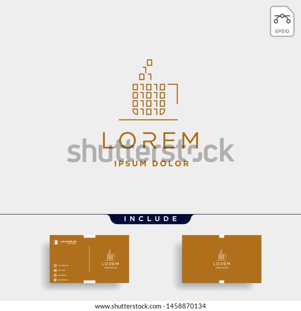 Internet Cafe Logo Design Vector Binary Stock Vector (Royalty Free ...