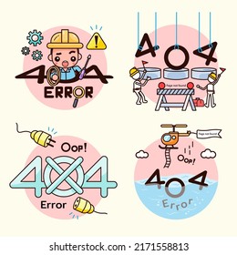 Internet Network Warning 404 Error Page Stock Vector (Royalty Free ...