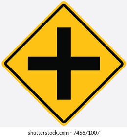 Intersection Ahead Road Sign Stock Vector (Royalty Free) 745671007 ...