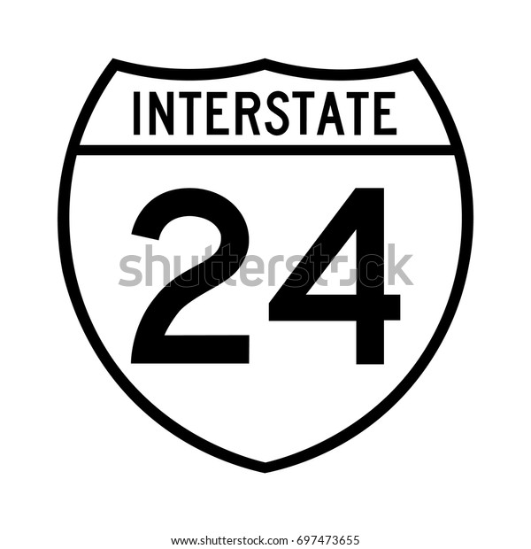 Interstate Highway 24 Road Sign White Stock Vector (Royalty Free ...