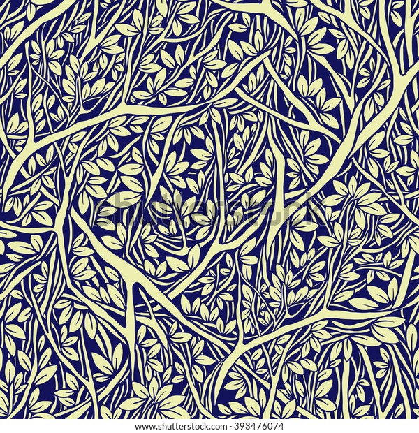 Intricately Interwoven Tree Branches Vector Seamless Stock Vector ...