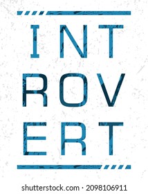 Introvert Typography Texture Poster Concept Designs Stock Vector ...