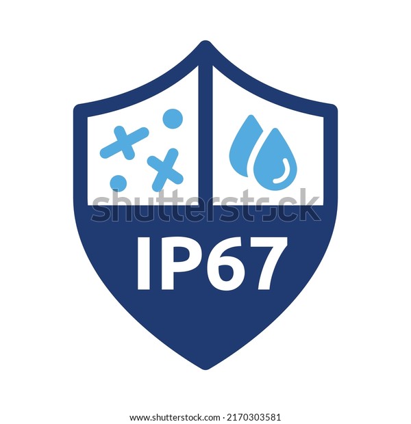 Ip67 Waterproof Shield Label Vector Illustration Stock Vector (Royalty ...