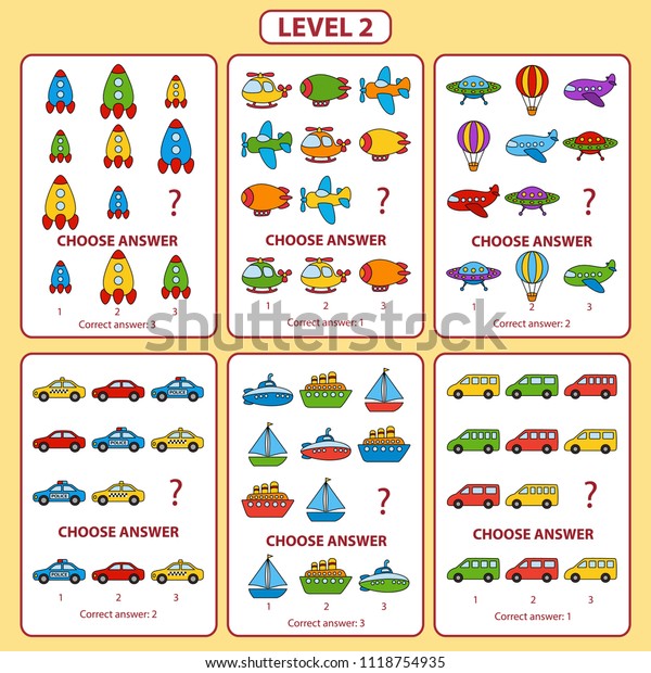 Iq Test Set Tasks Development Logical Stock Vector (Royalty Free ...