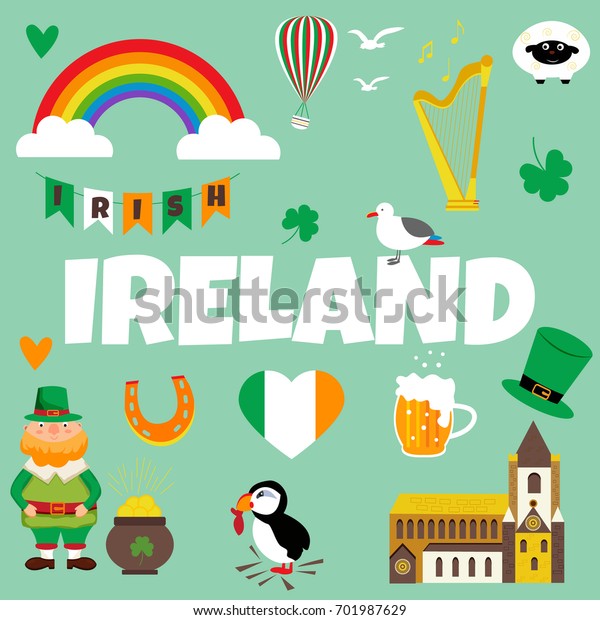 Irish Concept Background Set Illustrations Irish Stock Vector (Royalty ...