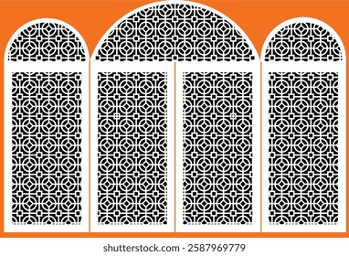 Islamic Window Pattern Laser Cutting Design Stock Vector (Royalty Free ...