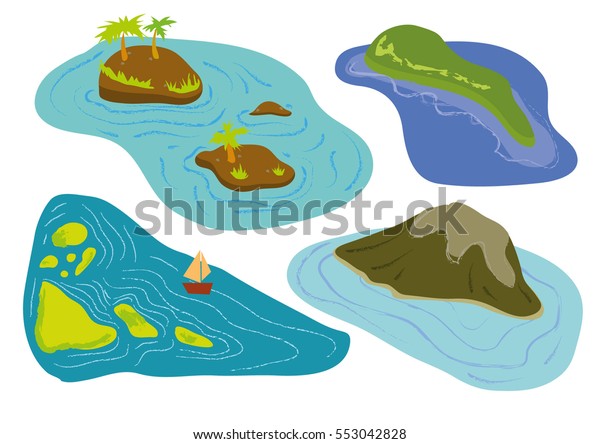 Islands Set Vector Stock Vector (Royalty Free) 553042828 | Shutterstock