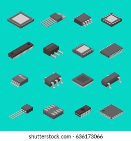 Microchip Computer Vector Isometric Chip Technology Stock Vector ...