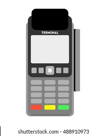 Isolated Pos Terminal On White Background Stock Vector (Royalty Free ...