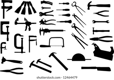 Construction Tool Silhouette Vector Set Stock Vector (Royalty Free ...