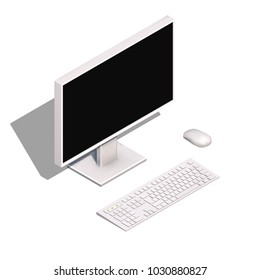 Illustration Computer Monitor Keyboard Mouse Isolated Stock ...