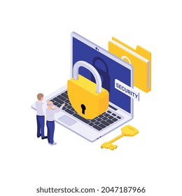 Isometric Data Security Concept Two People Stock Vector (Royalty Free) 2047187966 | Shutterstock