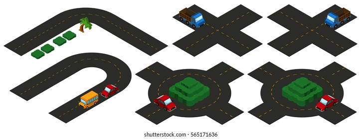 Isometric Intersections On White Background Illustration Stock Vector ...