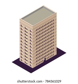 Isometric Isolated Twelve Floor Rectangular Building Stock Vector ...