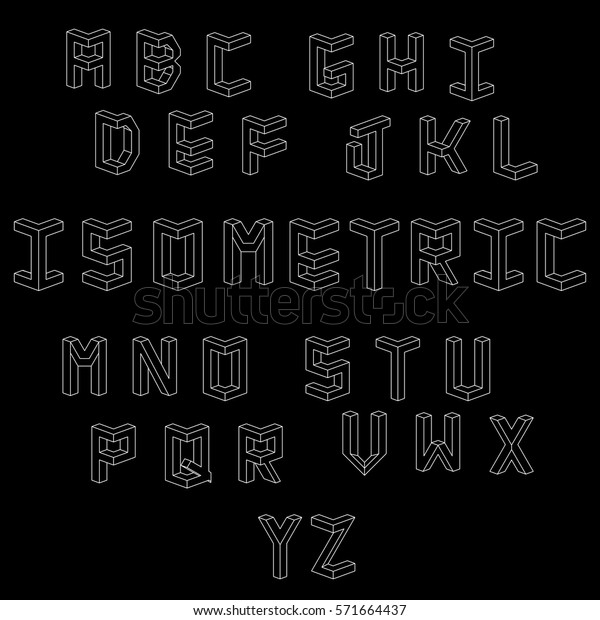 Isometric Letters Set Vector Letters Constructed: เวกเตอร์สต็อก (ปลอด ...