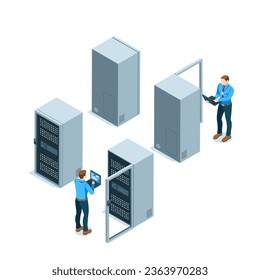 Isometric Network Computing Technologies Data Center Stock Vector ...