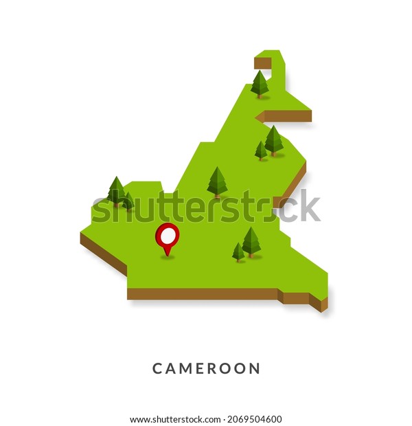 Isometric Map Cameroon Simple 3d Map Stock Vector (Royalty Free ...