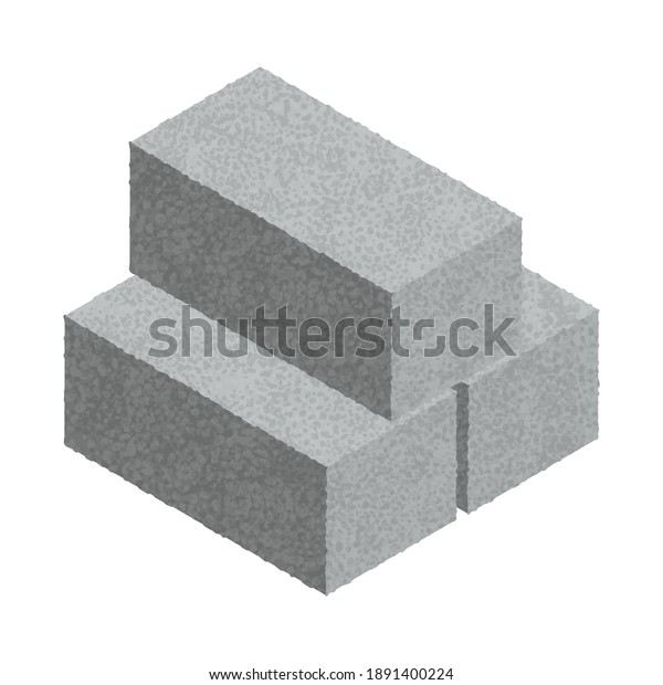 Isometric Stack Cinder Blocks Isolated On Stock Vector (Royalty Free) 1891400224 | Shutterstock