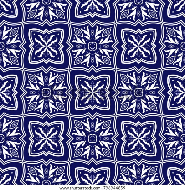 Italian Tile Pattern Vector Seamless Floral Stock Vector (Royalty Free ...