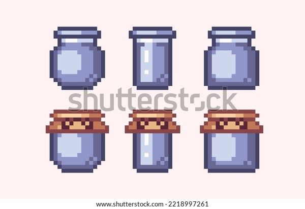 Jam Jelly Empty Jars Pixel Art Stock Vector (Royalty Free) 2218997261 ...