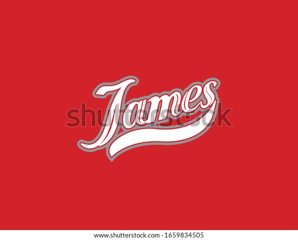 James Name Design Athletic Script Design Stock Vector (Royalty Free ...