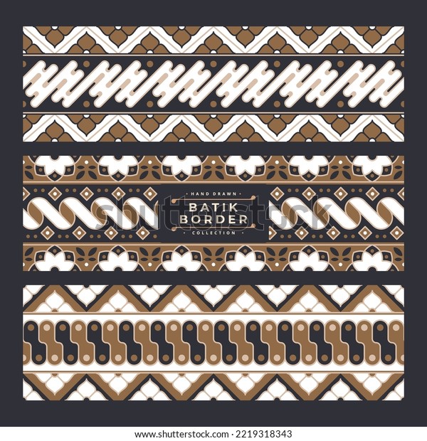 Javanese Batik Border Vector Collection Stock Vector (Royalty Free ...