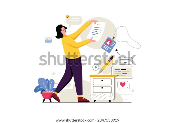 Job Application Form Flat Vector Stock Vector (Royalty Free) 2347533919 ...