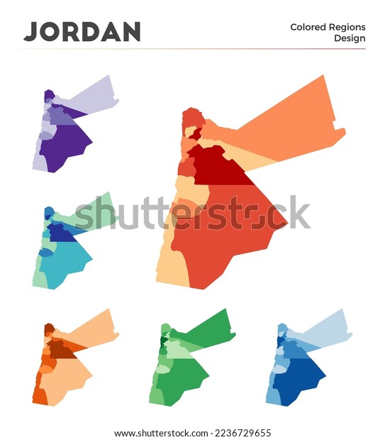 Jordan Map Collection Borders Jordan Your Stock Vector (Royalty Free) 2236729655 | Shutterstock