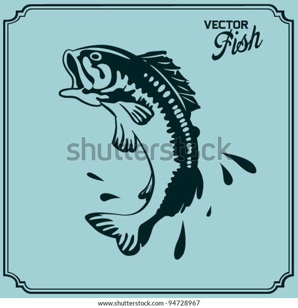 Jumping Fish Stock Vector (Royalty Free) 94728967 | Shutterstock