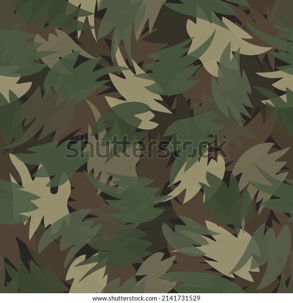 Jungle Style Camouflage Seamless Pattern Shapes Stock Vector (Royalty ...