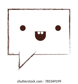 Kawaii Square Dialogue Speech Tail Monochrome: vector de stock (libre ...