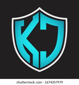 Kc Logo Monogram Shield Shape Isolated Stock Vector (Royalty Free ...