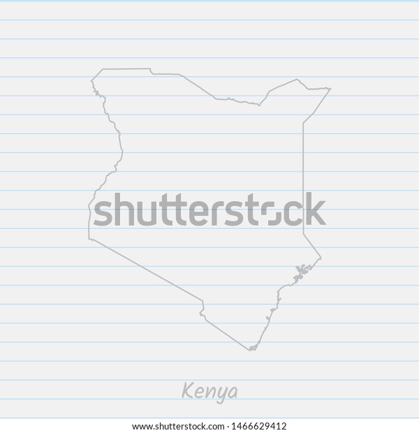 Kenya Map Hand Drawn Gray Outline Stock Vector (Royalty Free ...