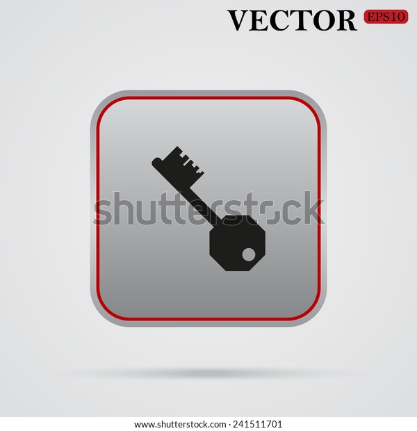 Key Gray Button Red Stroke Vector Stock Vector (Royalty Free) 241511701 ...