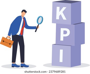 Kpi Key Performance Indicator Measurement Evaluate Stock Vector ...